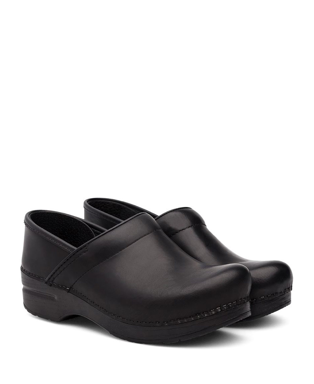 Dansko Professional Leather Zuecos de Piel para Mujer Black Cabrio
